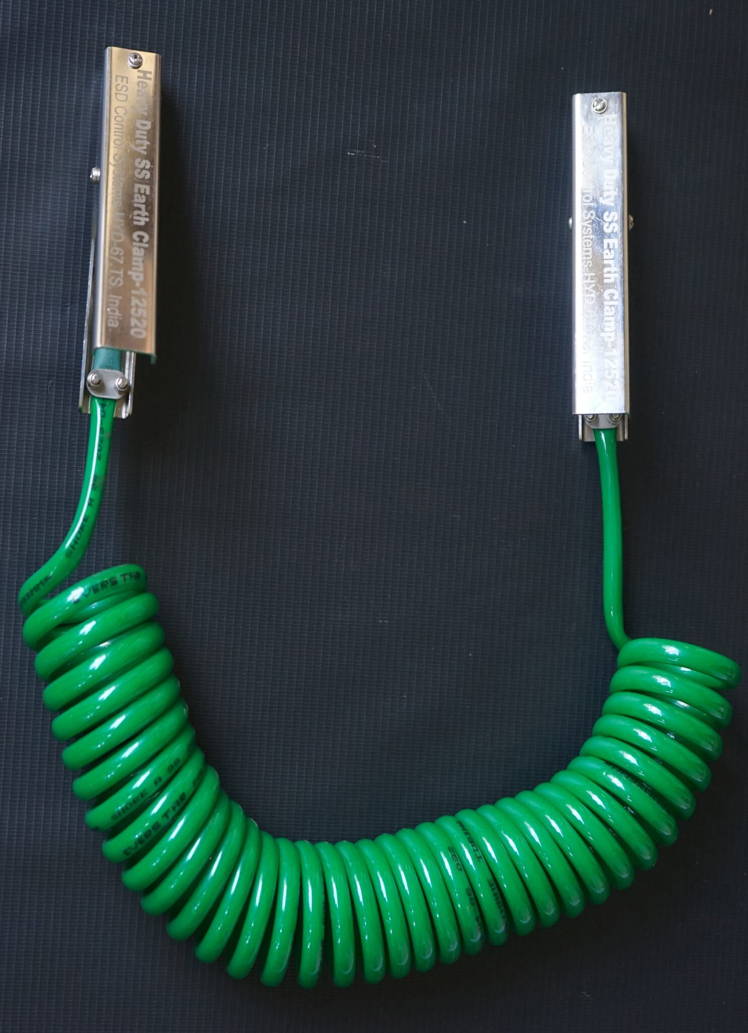 Earthing Spiral Cable with Two Sides Heavy Duty Earth Clamps